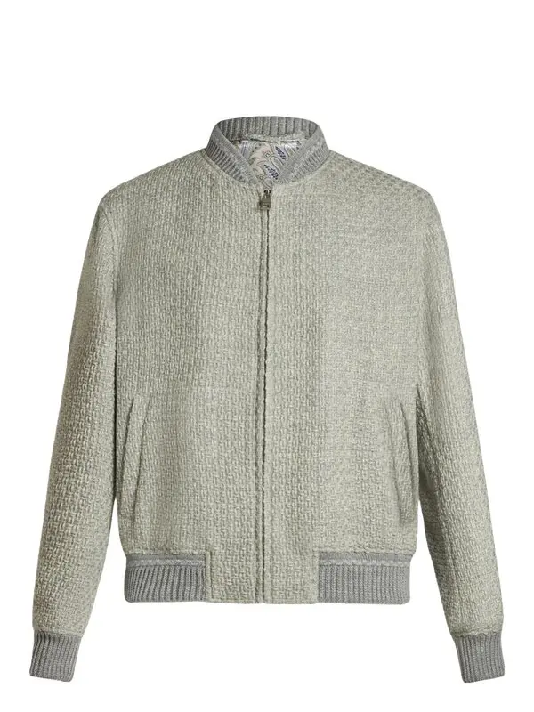 Etro Wool Bomber Jacket With Paisley Lining - Grey