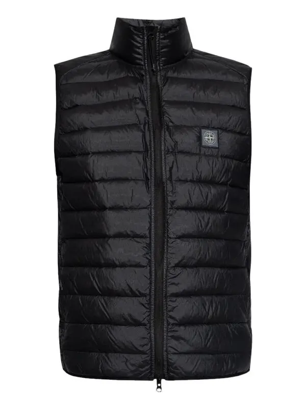 Stone Island High Neck Quilted Gilet - Black