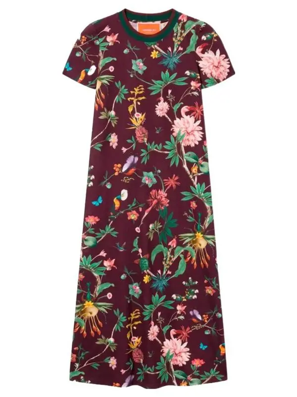 La DoubleJ Floral Print Maxi Dress - Red