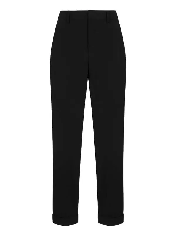 Dsquared2 High-waisted Cotton Straight-leg Trousers - Black