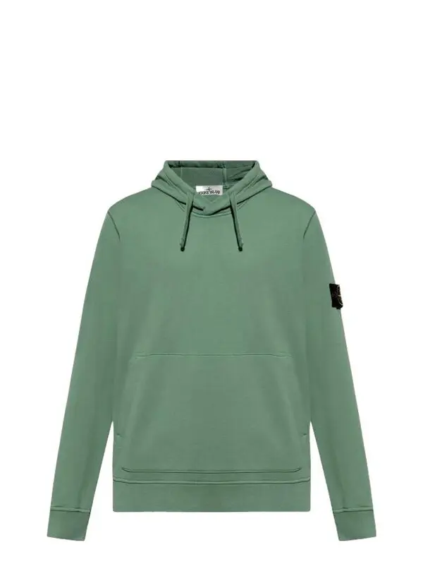 Stone Island Compass-badge Cotton Hoodie - Sage