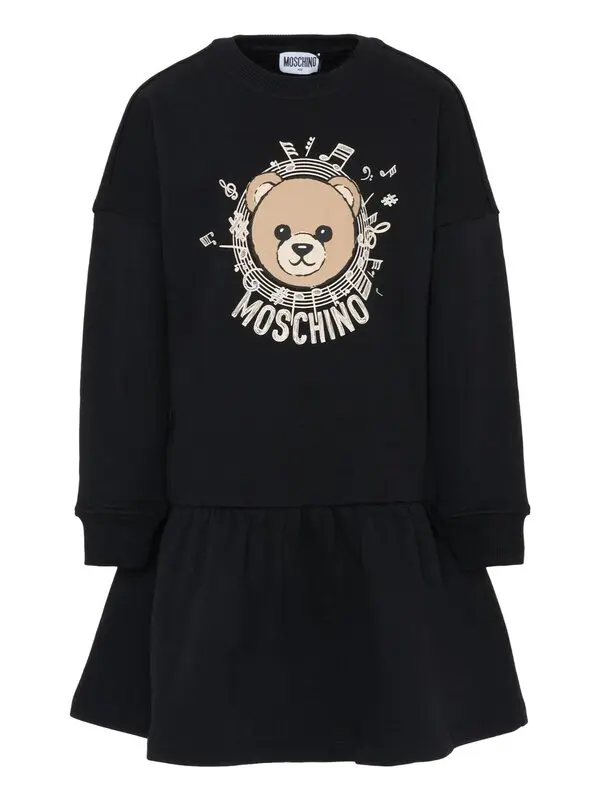 Moschino Long Sleeve Printed Dress - Black
