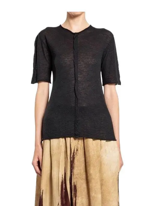 UMA WANG Round Neck Sweater - Black