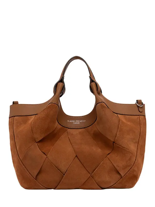 GIANNI CHIARINI Woven Logo Handbag - Brown