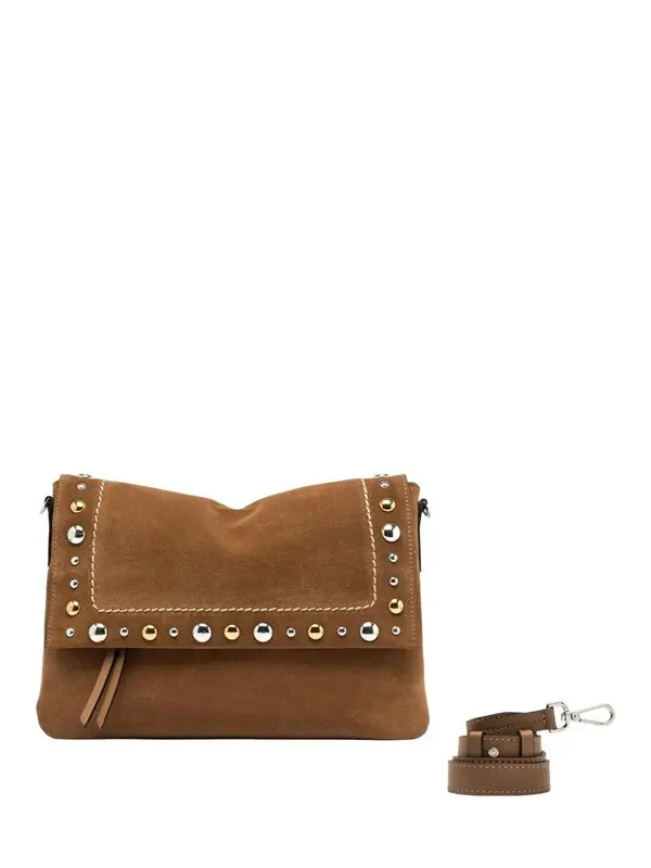 GIANNI CHIARINI Elisa Shoulder Bag With Studded Embellishments - Marrone