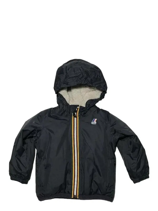 K-WAY Logo Hooded Rain Jacket - Black