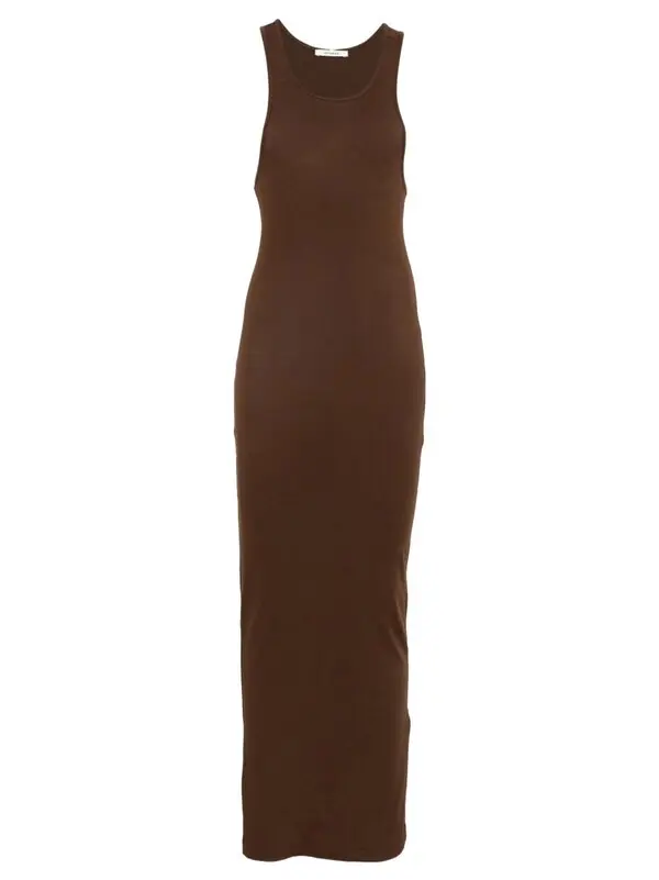 ENTIRE STUDIOS Midi Muscle Sleeveless Tank Dress - Brown