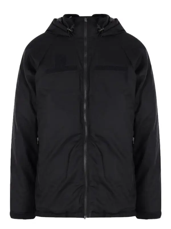 Junya Watanabe Zip-up Hooded Jacket With Velcro Chest Patches - Black