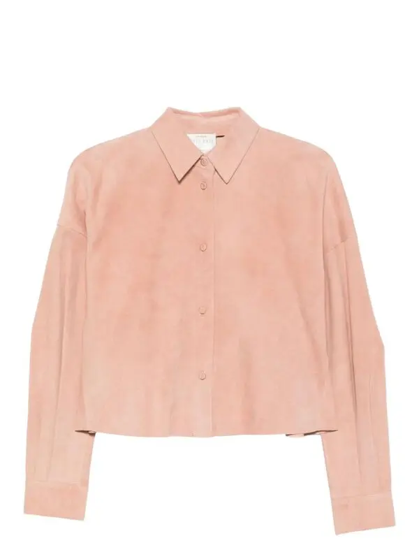 FORTE_FORTE Suede Alba Leather Shirt - Nude
