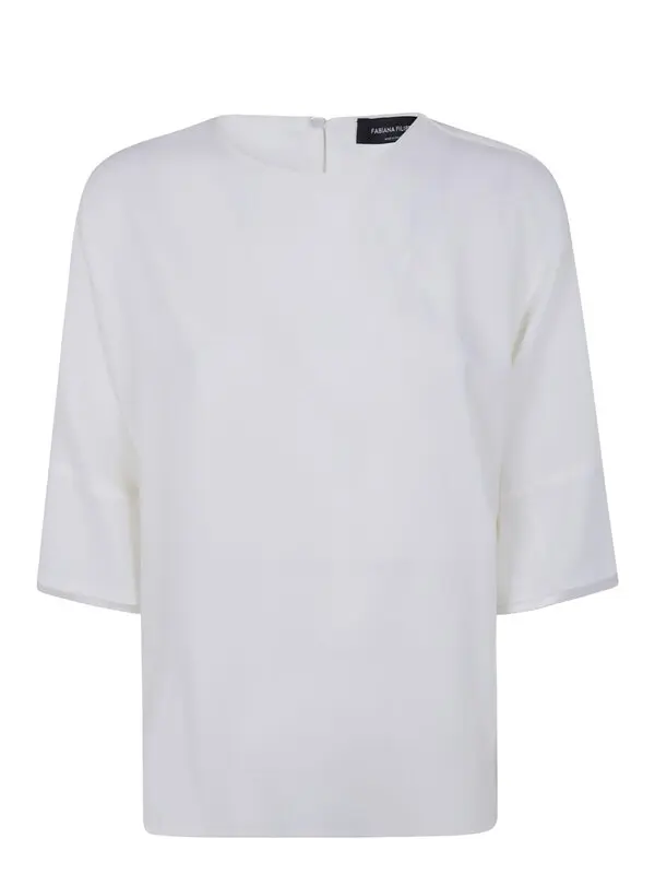 Fabiana Filippi Boxy Wide-sleeve Top - White