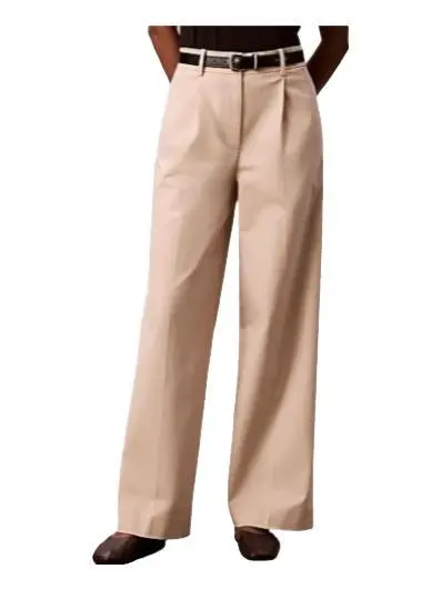 Calvin Klein Pleated Wide-leg Tailored Trousers - Nude