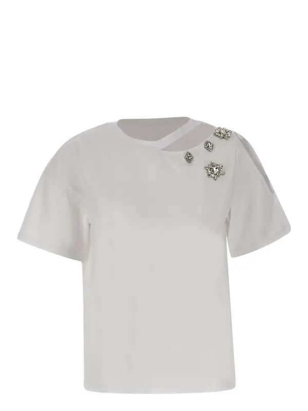 Liu Jo Embellished Cut-out T-shirt - White