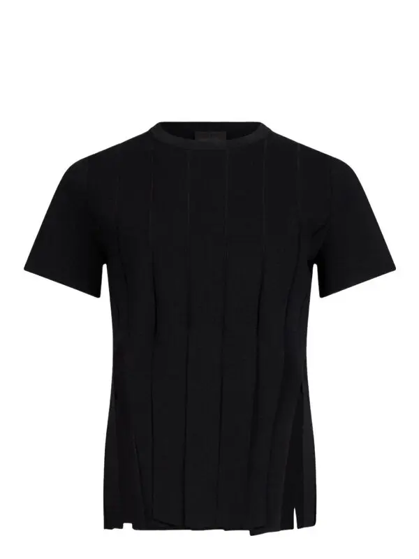 Liu Jo Short-sleeve Knitted Sweater With Fringe Detail - Black