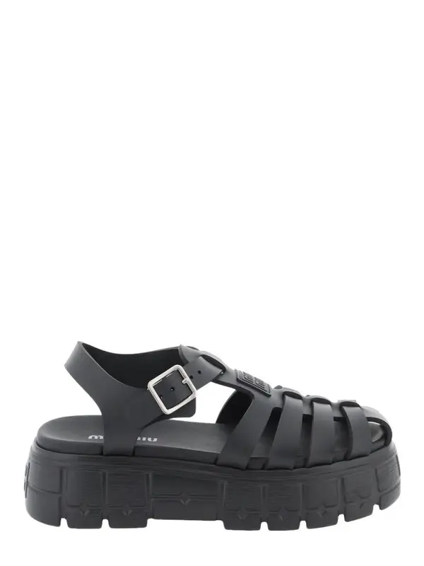 Miu Miu Thick-soled Sandals - Black