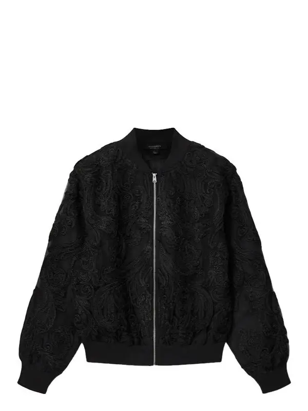 ALLSAINTS Jade Embroidered Zip-up Jacket - Black