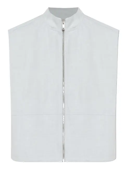 SAMSOE SAMSOE Sleeveless Zip-up Vest - Grey Dawn Mel