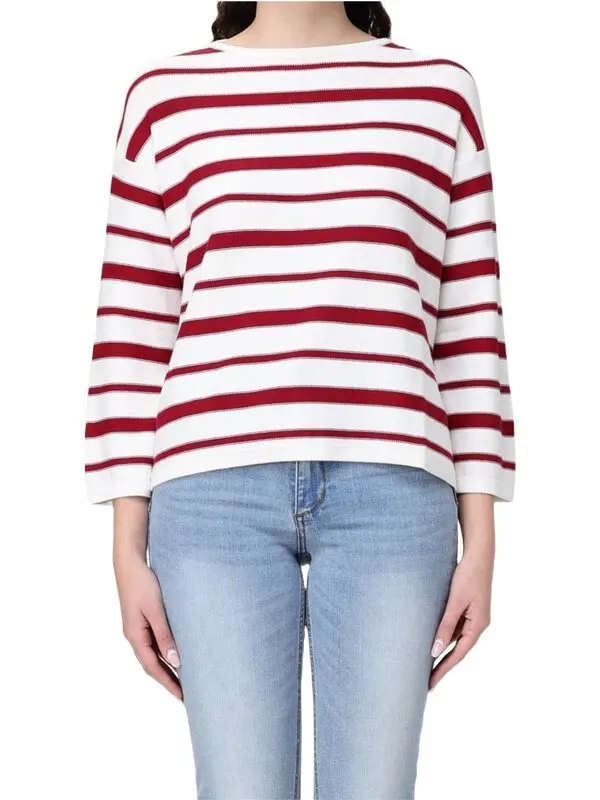 Max Mara Long Sleeve Striped Knitwear - White