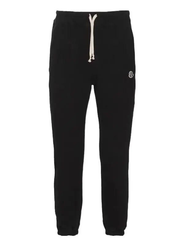 Rick Owens Moncler Logo Embroidered Drawstring Track Pants - Black