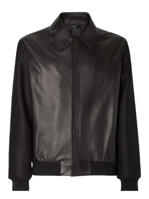 Fendi Wool And Leather Blouson - Black