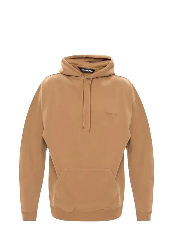 Balenciaga Bb Corp Medium Hooded Sweater - Brown
