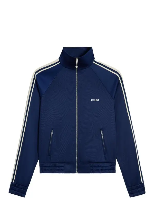 Celine Track Jacket In Vintage Double Jersey - Blue