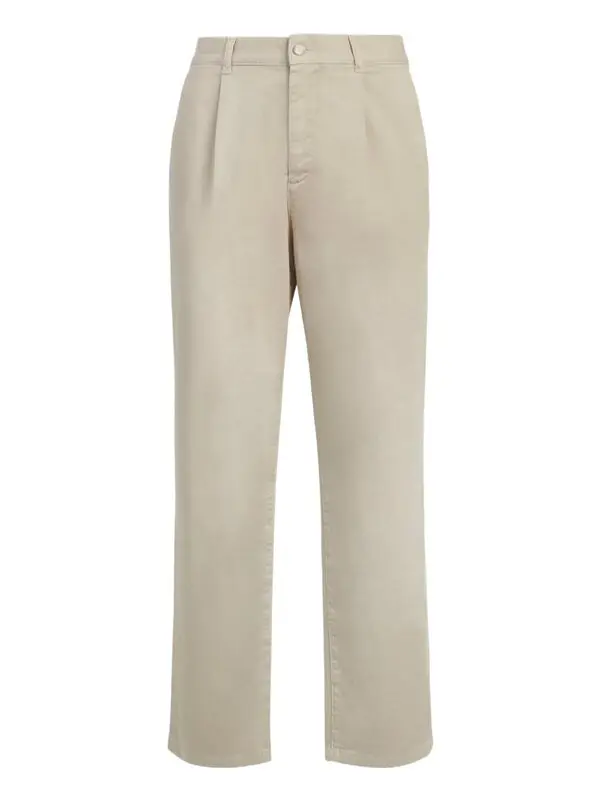 Missoni Logo Embroidered Mid-rise Pleated Chinos - Nude
