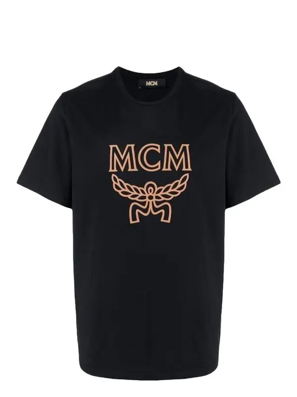 Mcm Logo Printed Round-neck T-shirt - Black