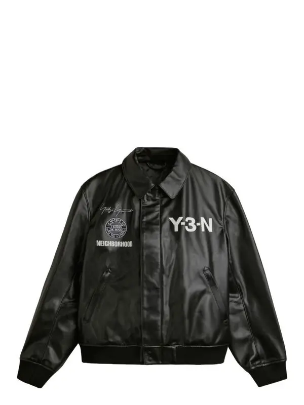 Y3 Logo Print Bomber Jacket - Black