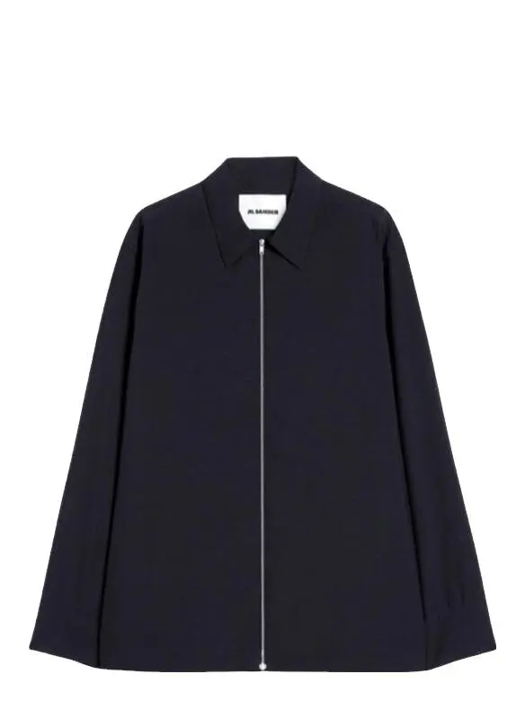 JIL SANDER Long Sleeve Zip-up Jacket - Black
