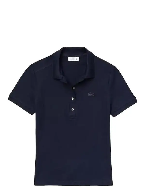 Lacoste L.12.d Slim Fit Stretch Mini Piqué Polo Shirt - Black