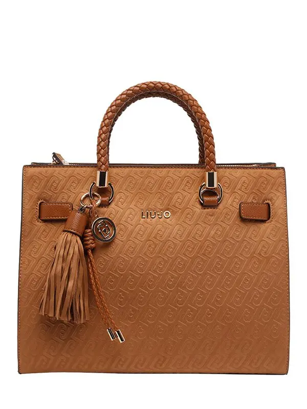 Liu Jo Manhattan Braided-handle Tassel Top Handle Bag - Brown