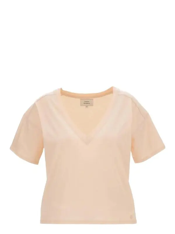 Loulou De Saison V-neck Boxy T-shirt - Nude