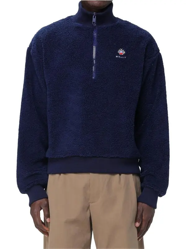 Bally Long-sleeved Fleece Sweatshirt With Emblem - Black