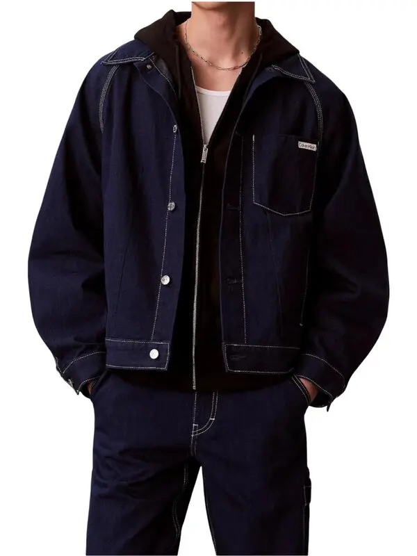 Calvin Klein Denim Jacket With Logo - Black