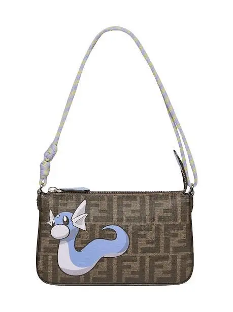 Fendi X Frgmt X Pokemon Ff Fabric Baguette Pouch - Multicolor/light Blue