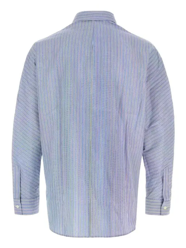 Givenchy Striped Embroidered-logo Shirt - Blue