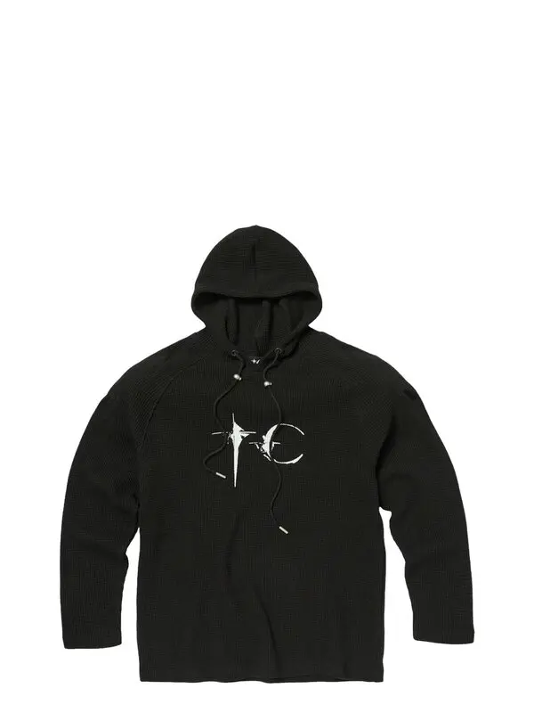 THUG CLUB Bulk Shoulder Waffle Hoodie - Black