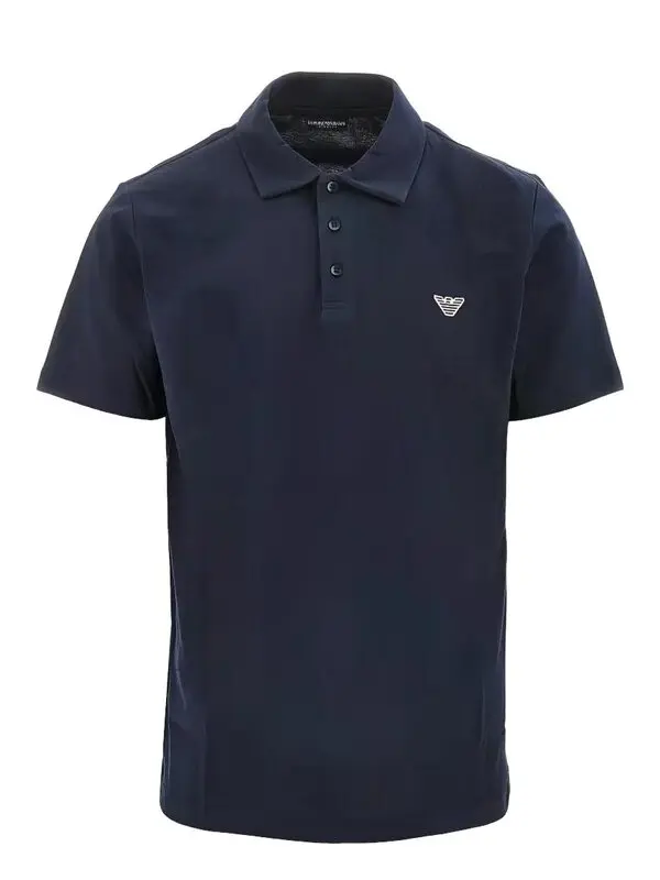 Emporio Armani Logo-embroidered Polo Shirt - Blue