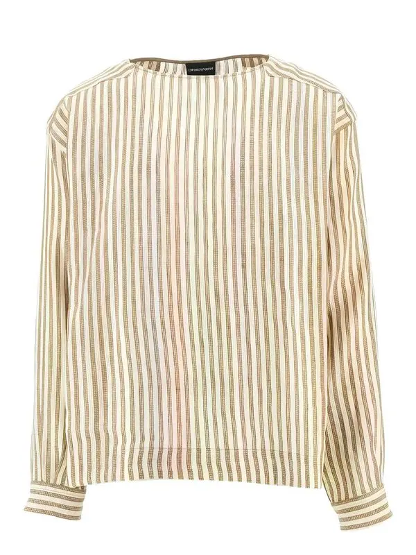 Emporio Armani Striped Long-sleeve T-shirt - Neutrals