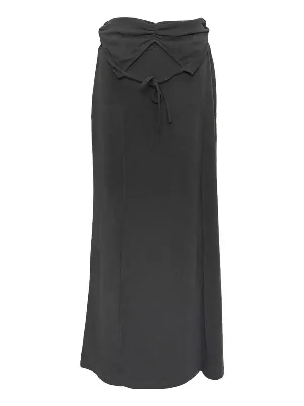 MARDI MERCREDI Foldover Waist Ruched Maxi Skirt - Grey