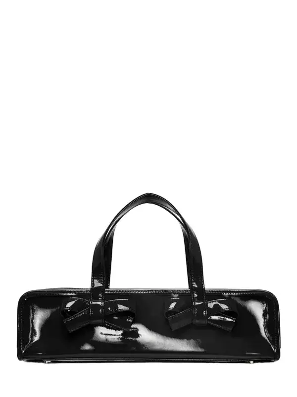 Comme Des Garçons Patent Bow Detail Tote Bag - Black