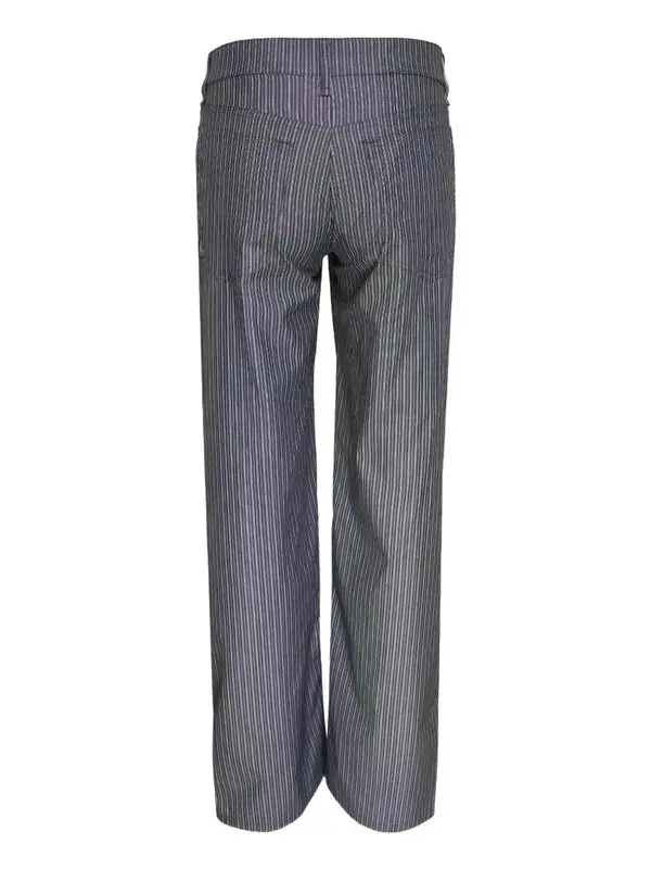 Rag & Bone Cam Striped Straight Trousers - Grey