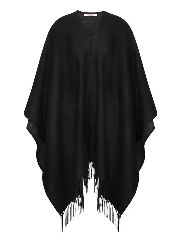 Valentino Garavani Vlogo Signature Cashmere Poncho - Black
