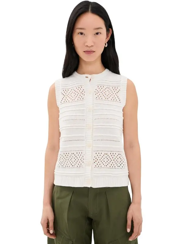 Joe's Jeans The Faye Cardigan Sweater Vest By - Ecru