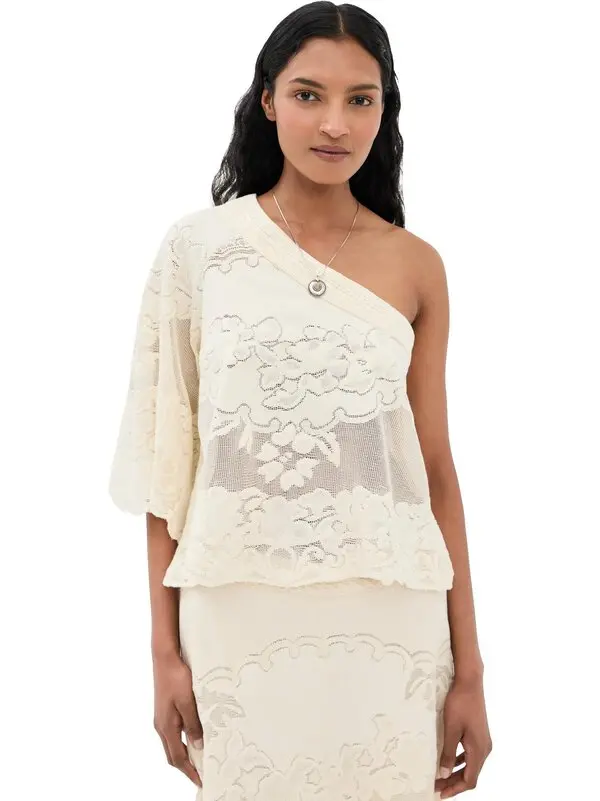 Isabel Marant Étoile Shilo One-shoulder Bell Sleeve Top - Ecru