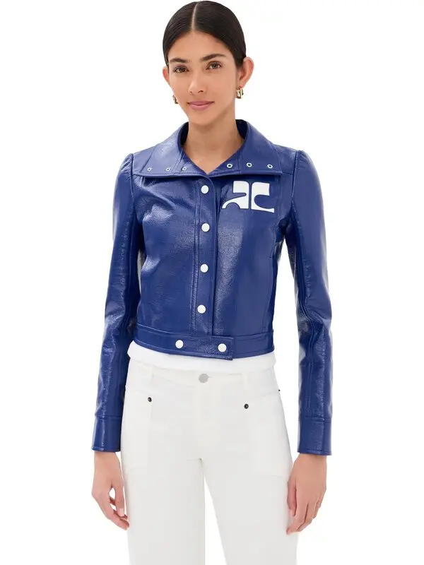 COURREGES Vinyl Re-edition Jacket - Mineral Blue