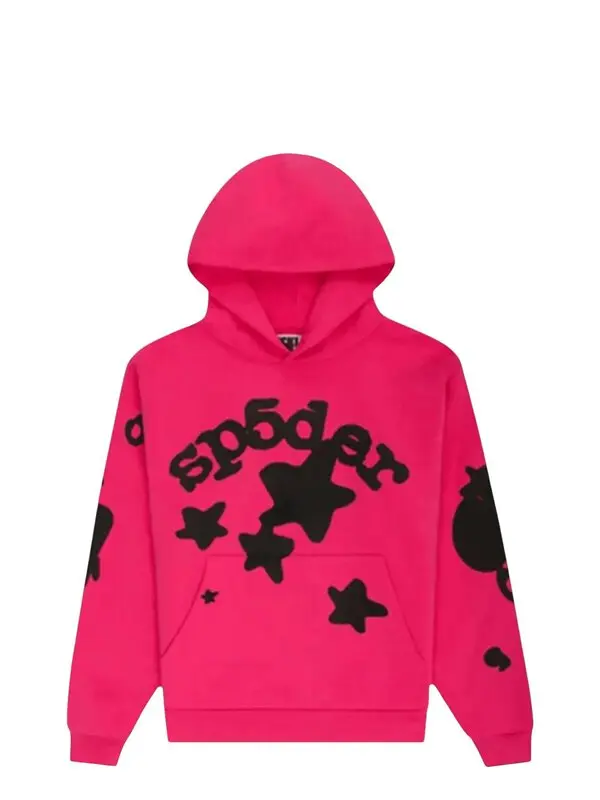 SP5DER Hoodie With Graphic Print - Pink