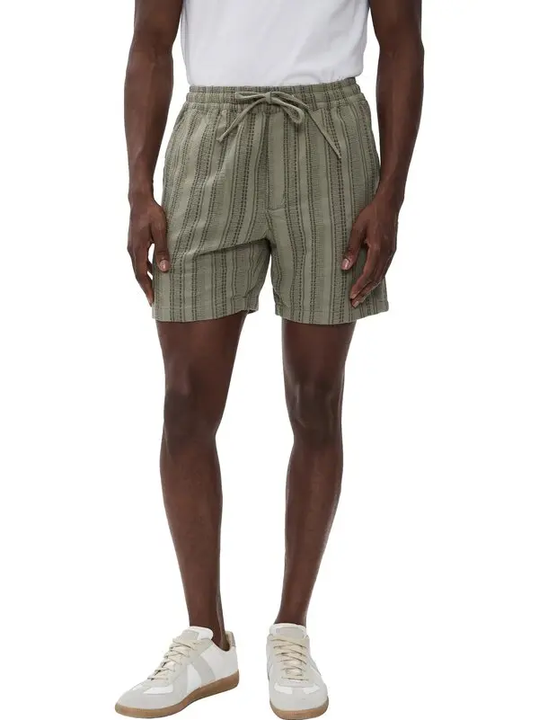 Marine Layer Dobby Stripe Shorts - Olive