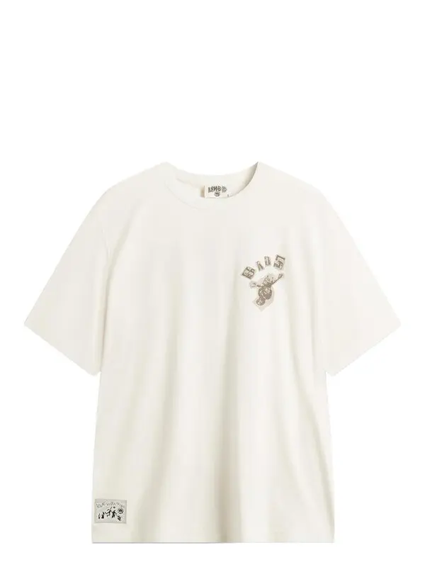 LI-NING Badfive Graphic T-shirt 'beige - Beige/red