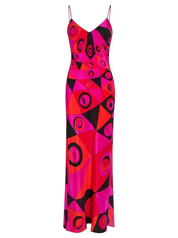 Emilio Pucci Printed Silk Maxi Dress - Pink